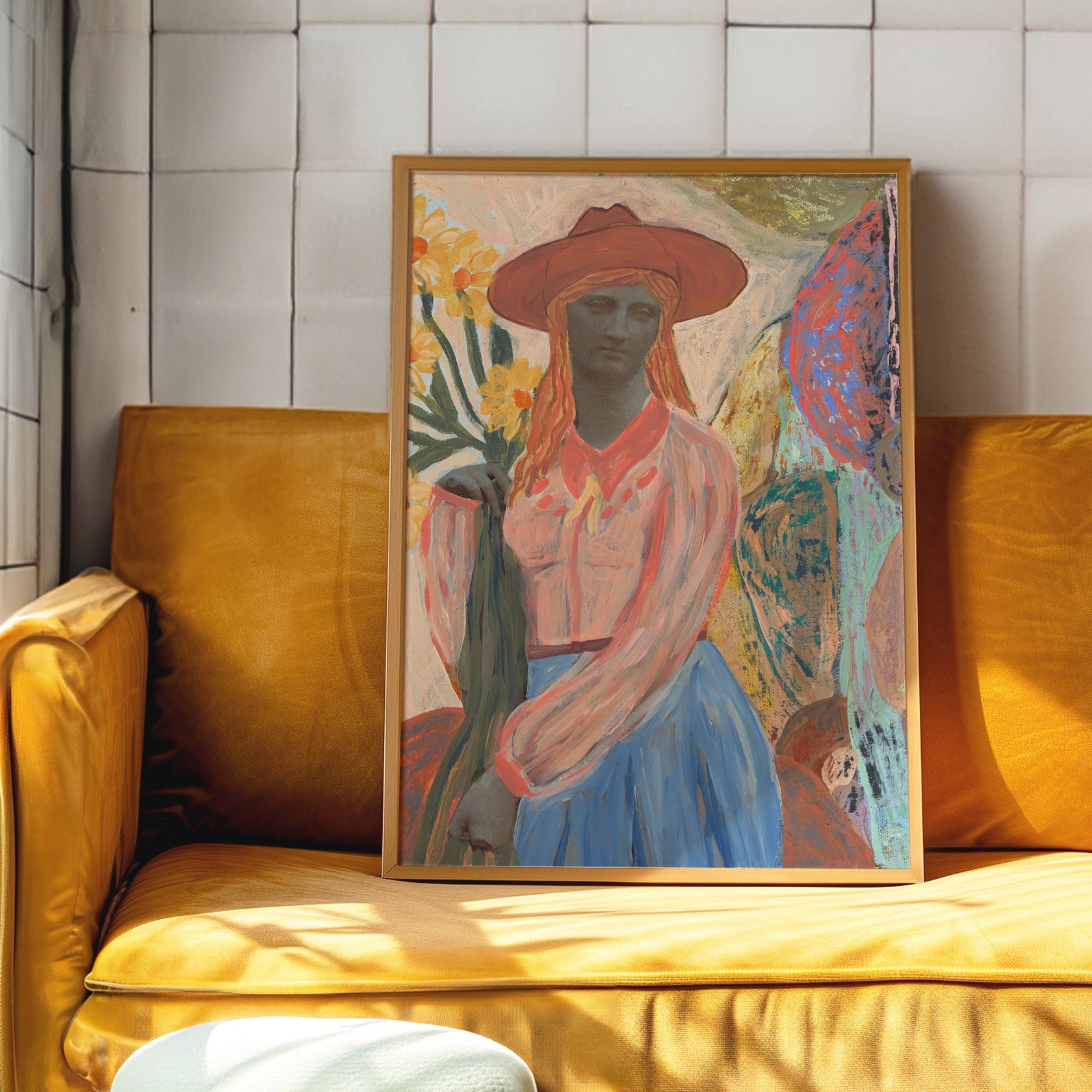 Vintage Cowgirl Print | El Baker Art Antique Floral Wall Art