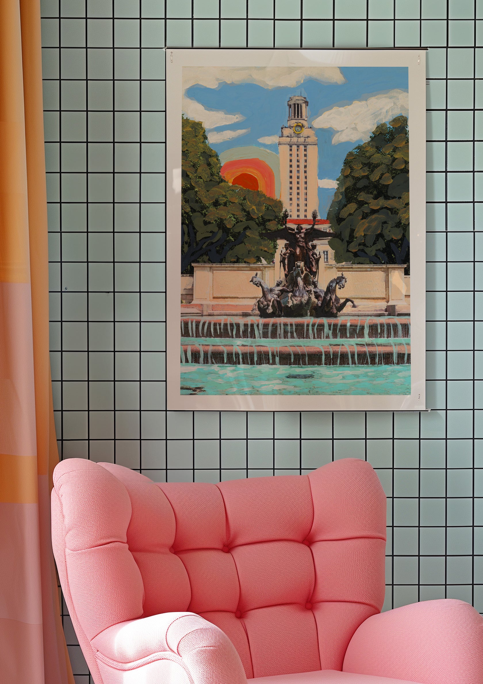 UT Austin Longhorn Art Print | El Baker Art Vintage Wall Decor