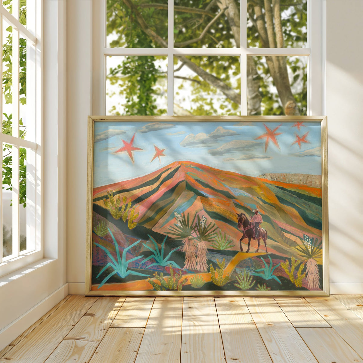 Colorful Cowboy Collage Print – El Baker Art