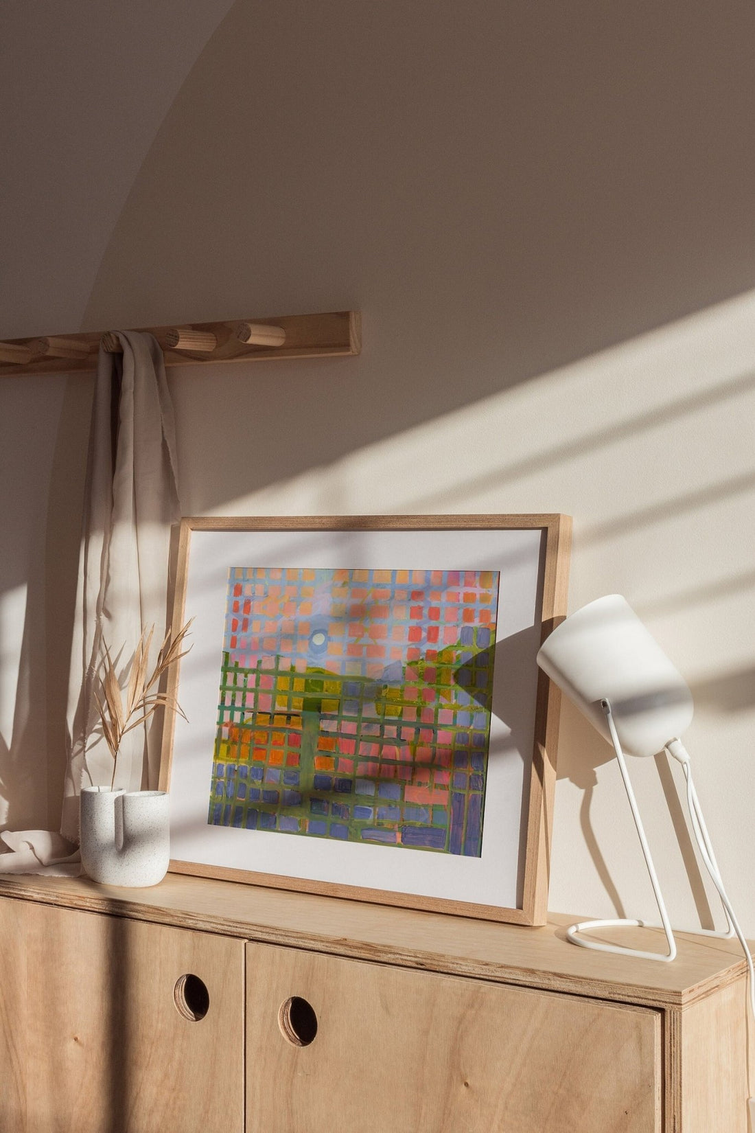 Grided Midcentury Modern Desert Landscape Print – El Baker Art