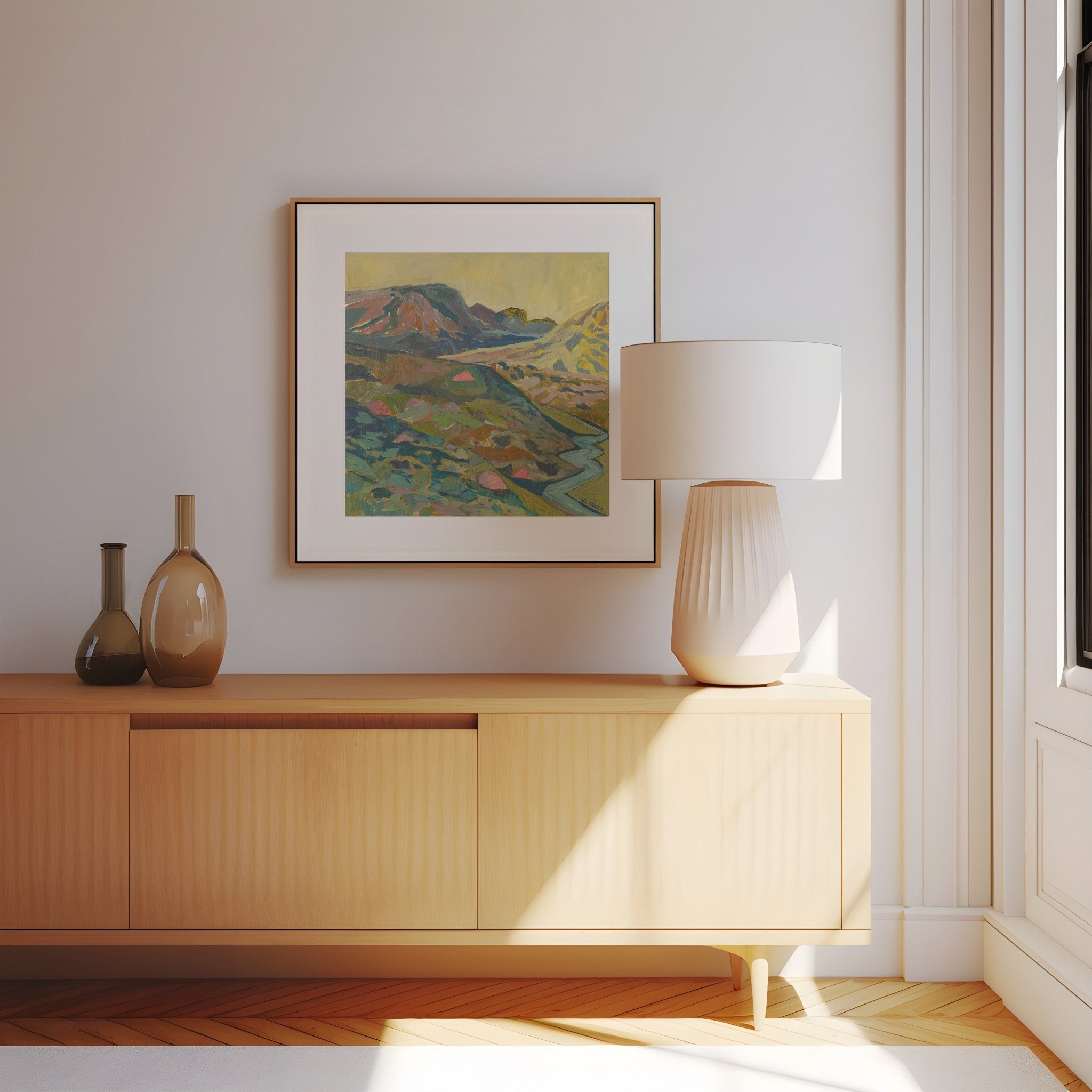 Midcentury Modern Canyon Western Landscape Print – El Baker Art