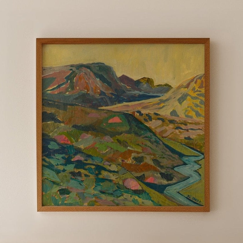 Midcentury Modern Canyon Western Landscape Print – El Baker Art