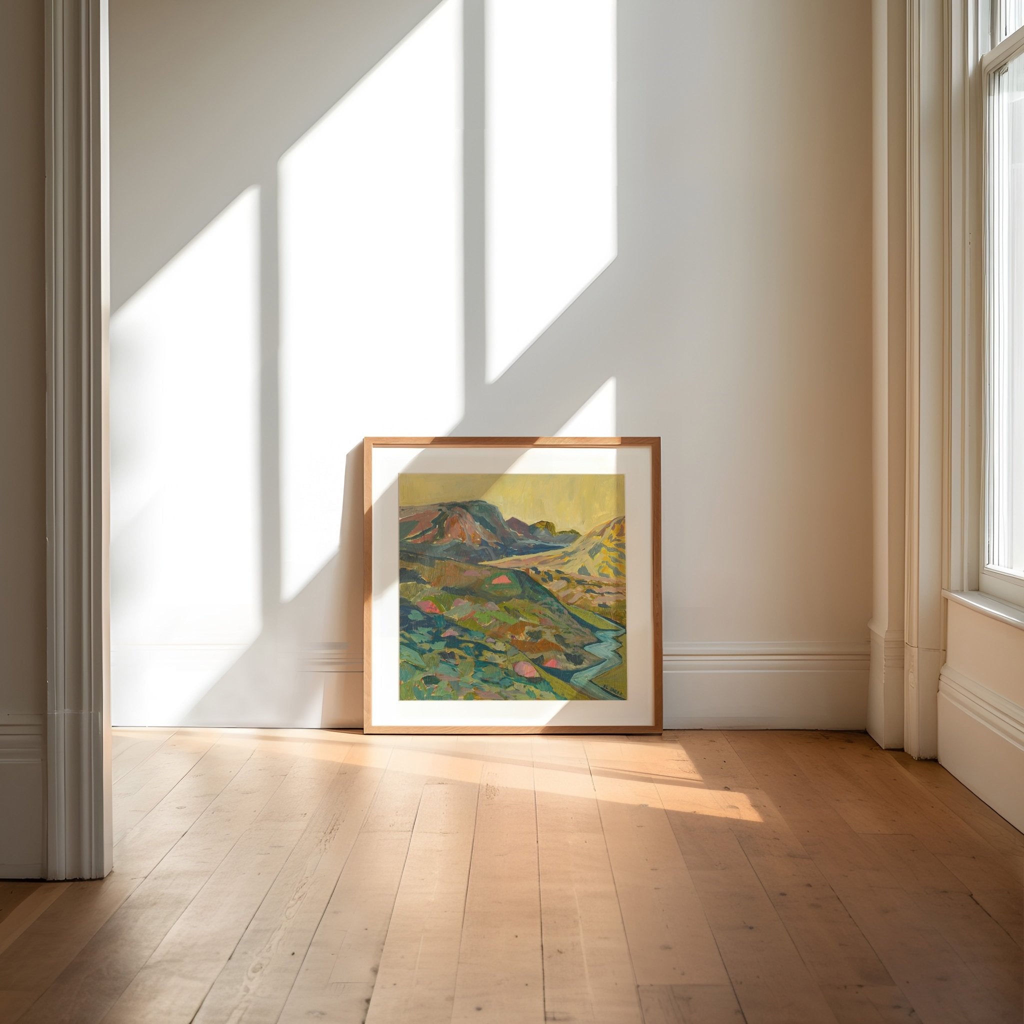 Midcentury Modern Canyon Western Landscape Print – El Baker Art