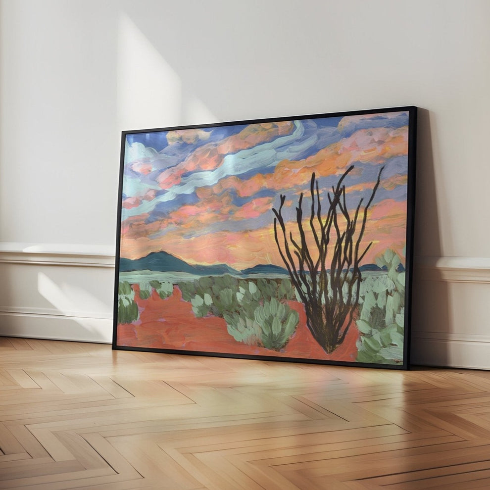 West Texas Ocotillo Sunset Print – El Baker Art