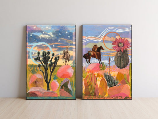 Wild West Collage Print - El Baker Art Vintage Desert