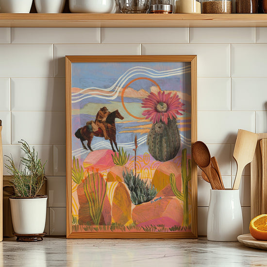 Wild West Collage Print - El Baker Art Vintage Desert